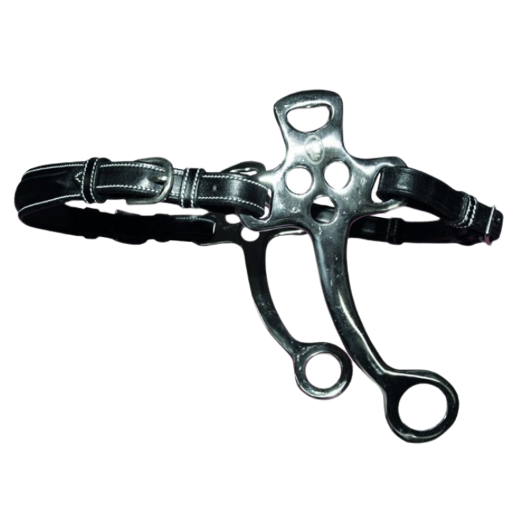 Hackamore Jump'In Cuir Branches Courtes Plates | Mors